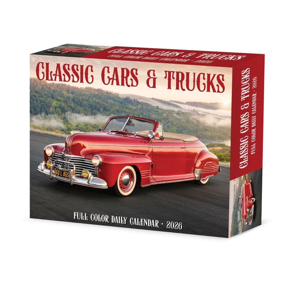 Cars and Trucks Classic 2026 Desk Calendar - Calendars.com