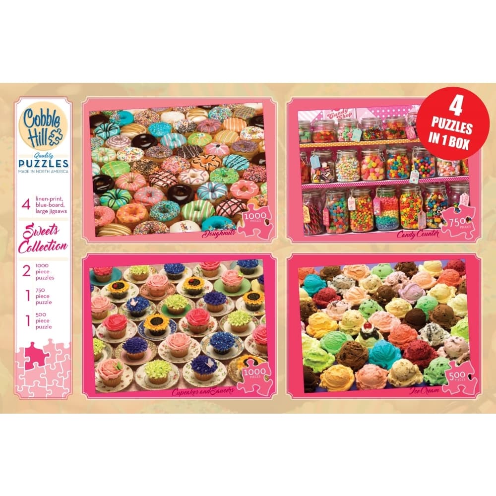 4-in-1 Sweets Collection Puzzles - Calendars.com