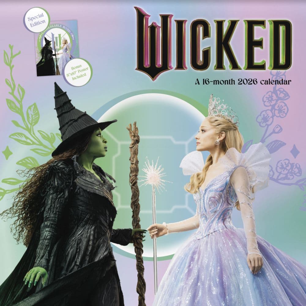 Wicked For Good Exclusive with Print 2026 Wall Calendar - Calendars.com