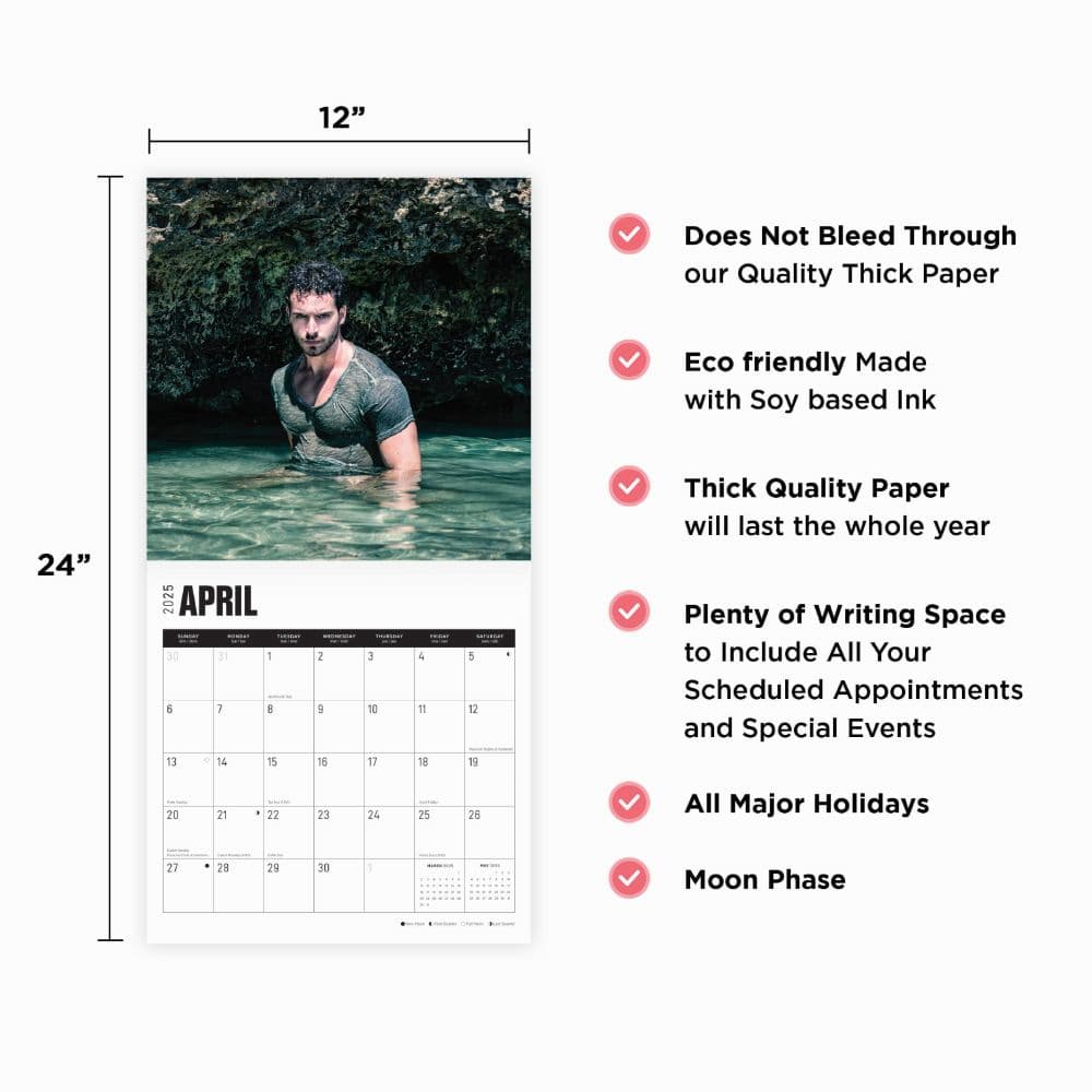 Hot Guys 2025 Wall Calendar - Calendars.com