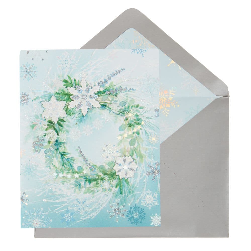 Snowflake Wreath 10 Count Boxed Christmas Cards - NIQUEA.D - Calendars.com