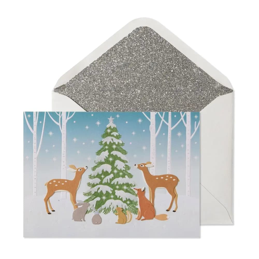Woodland Scene with Deer Christmas Card - Calendars.com