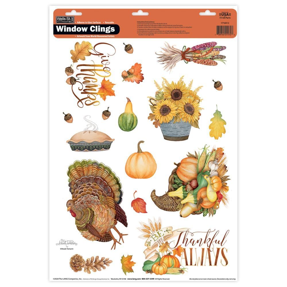 Thanksgiving Window Cling by Nicole Tamarin - Calendars.com