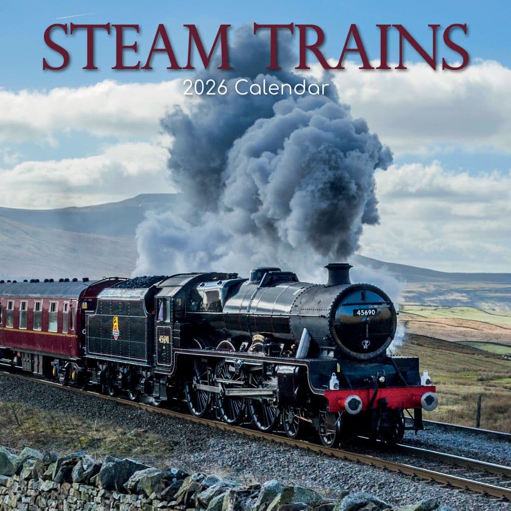 Steam Trains 2026 Wall Calendar - Calendars.com