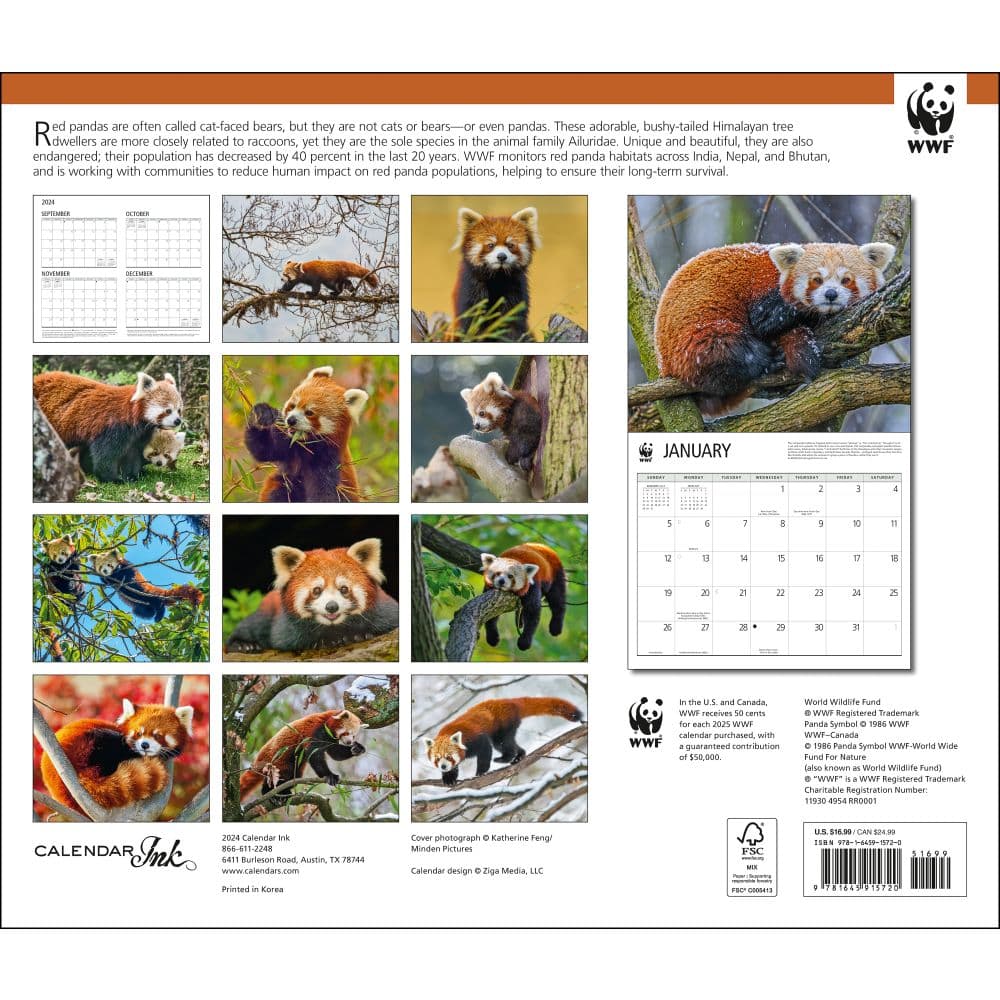 Red Pandas WWF 2025 Wall Calendar - Calendars.com Red Pandas WWF 2025 Wall Calendar - Calendars.com
