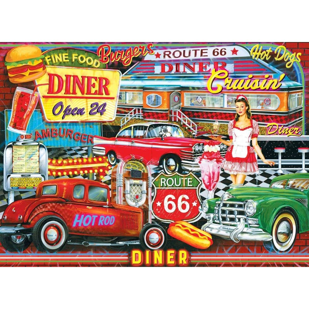 Kodak 50s Diner Edward Wargo 1000pc Puzzle - Calendars.com