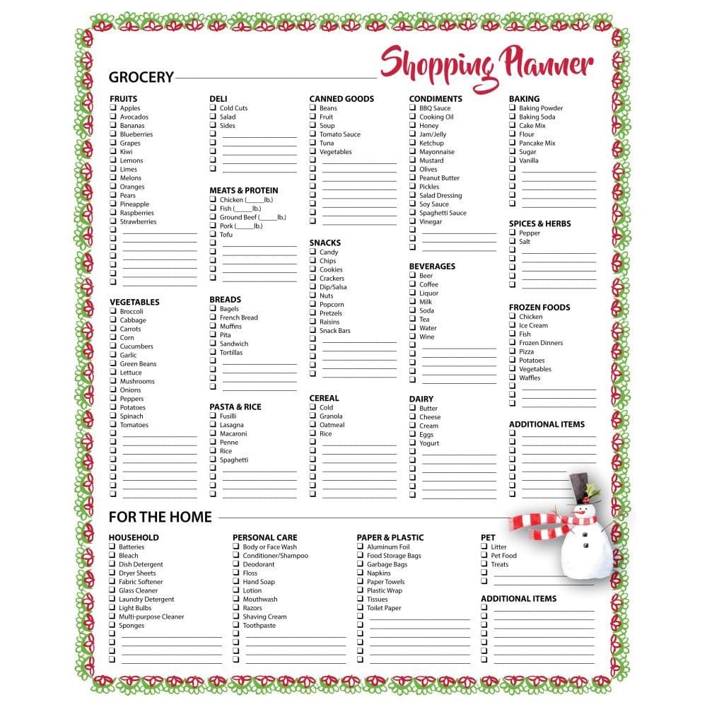 Whimsy Winter Shopping List - Calendars.com