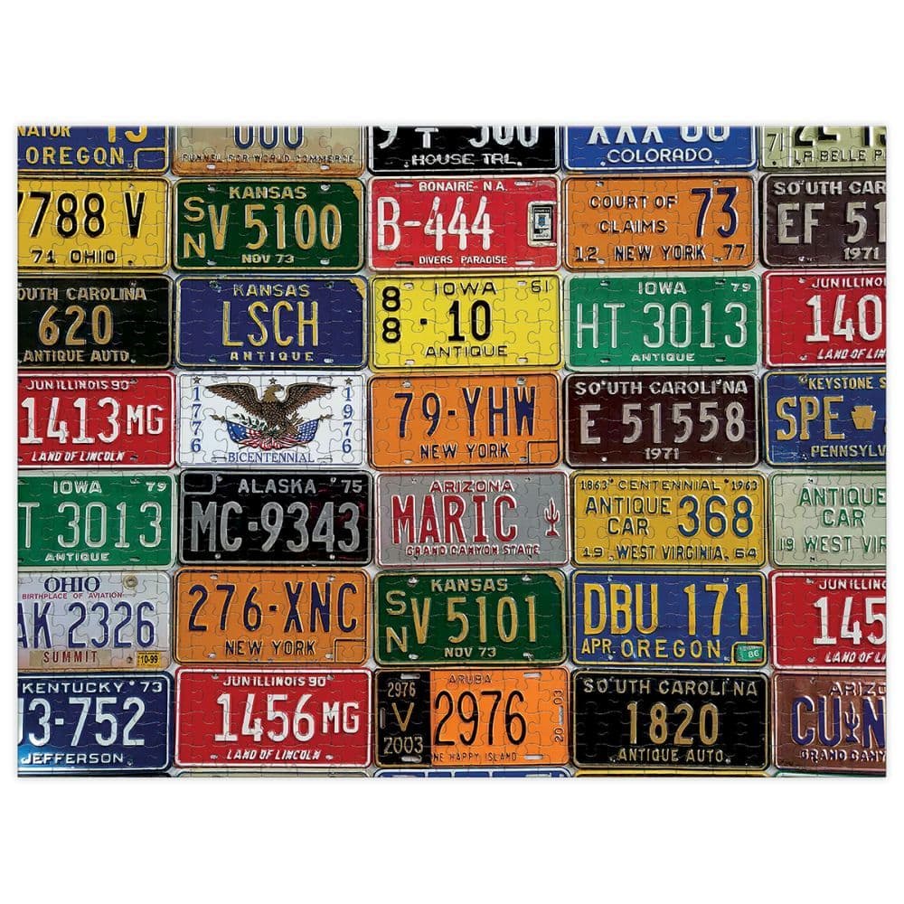 Vintage License Plates 500 Piece Puzzle - Calendars.com