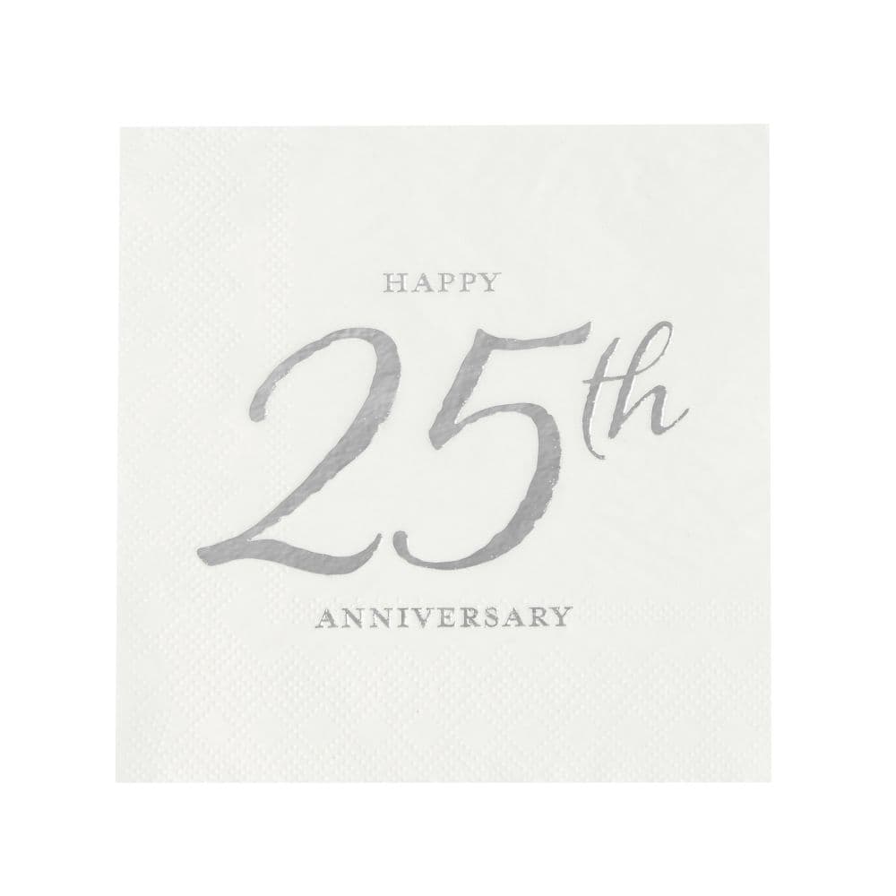 25th Anniversary Beverage Napkins - Calendars.com