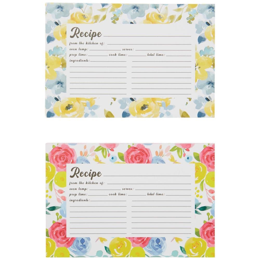 Floral Recipe Cards (60 count) - Calendars.com