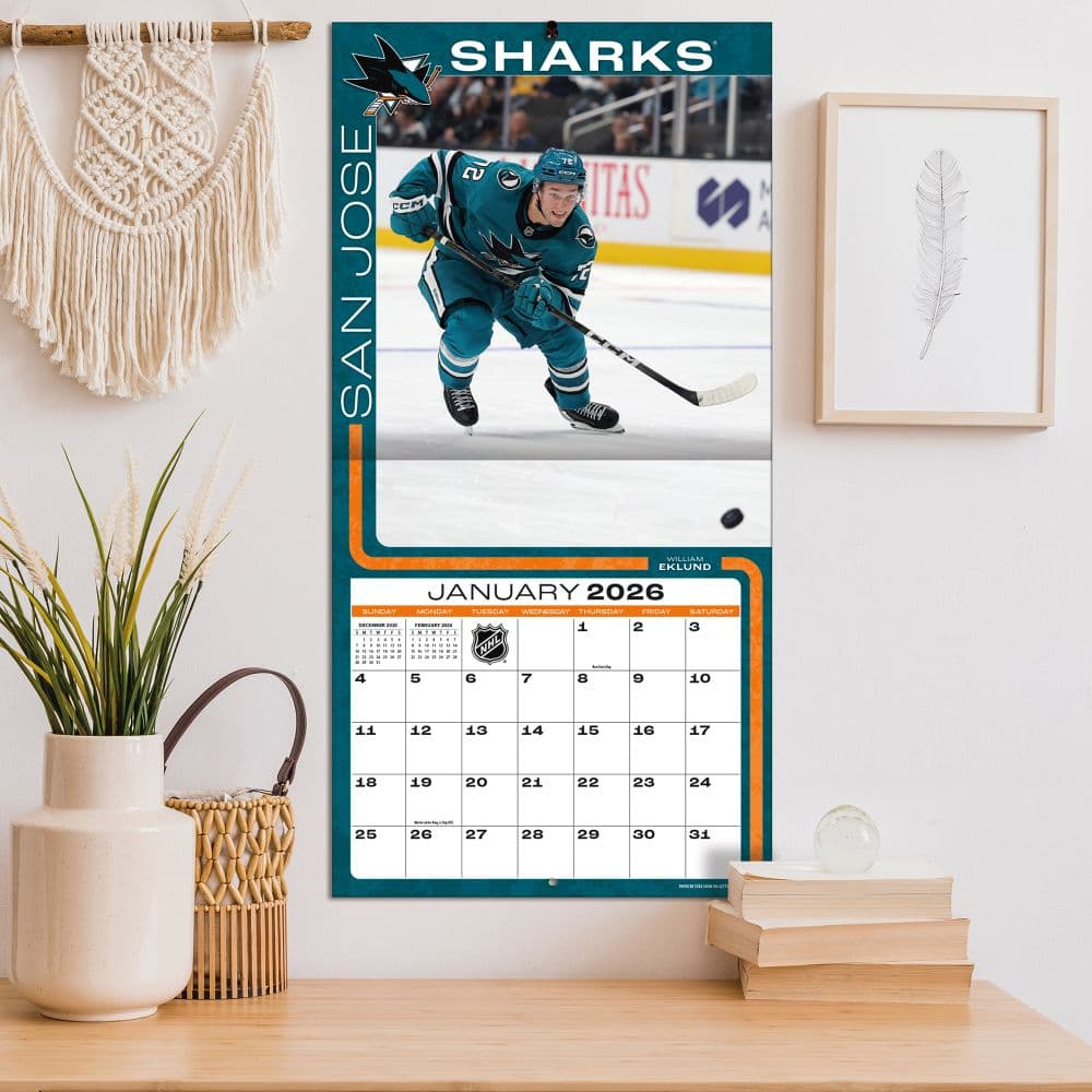 Monster Grid Calendar 2026 Sharks Wall Calendar 2026 | 12 Month Large ...