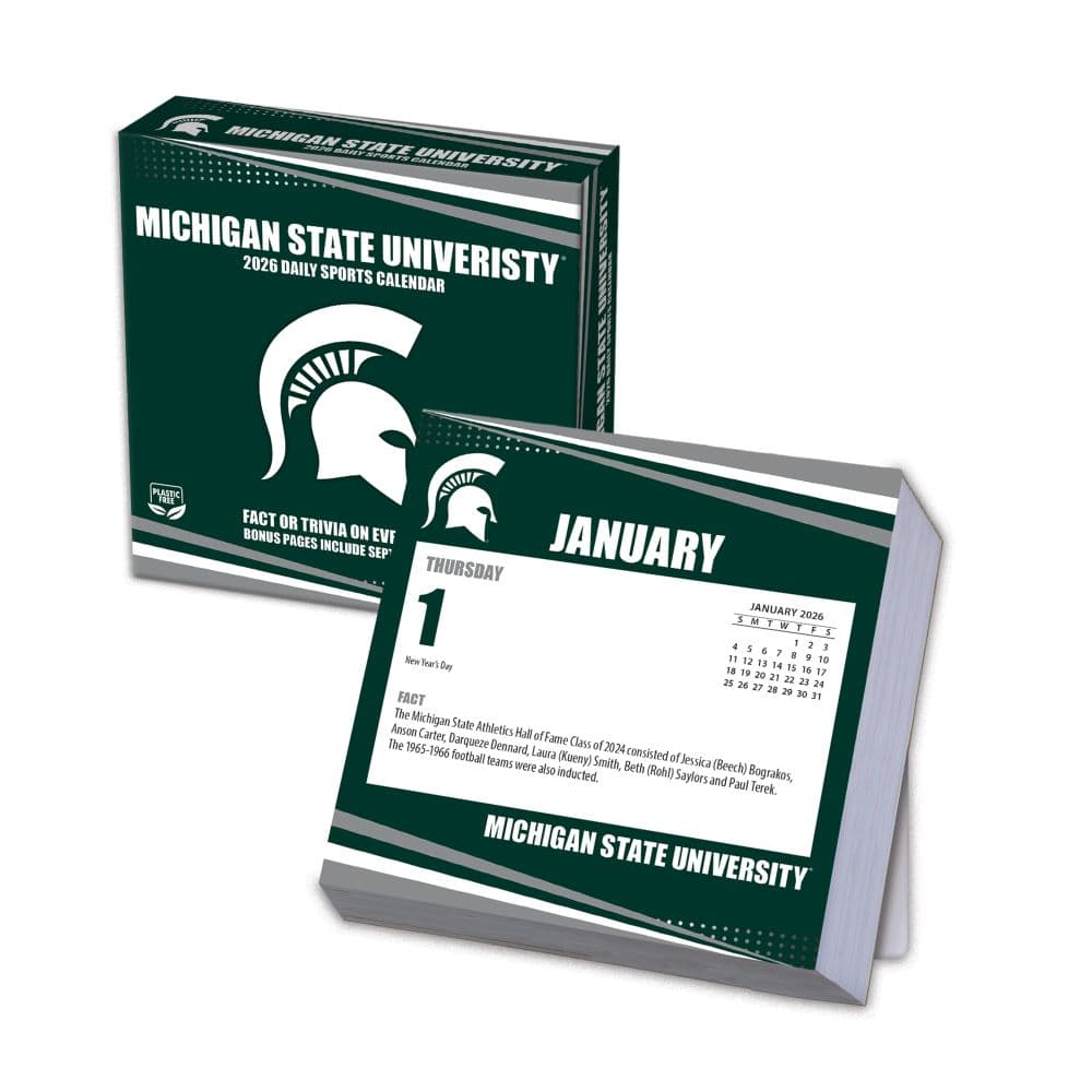 Michigan State Spartans 2026 Desk Calendar - Calendars.com