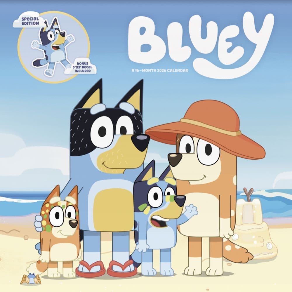 Bluey Exclusive With Print 2026 Wall Calendar - Calendars.com