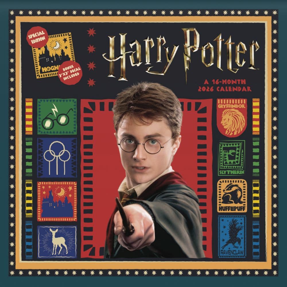 Harry Potter Exclusive with Decal 2026 Wall Calendar - Calendars.com