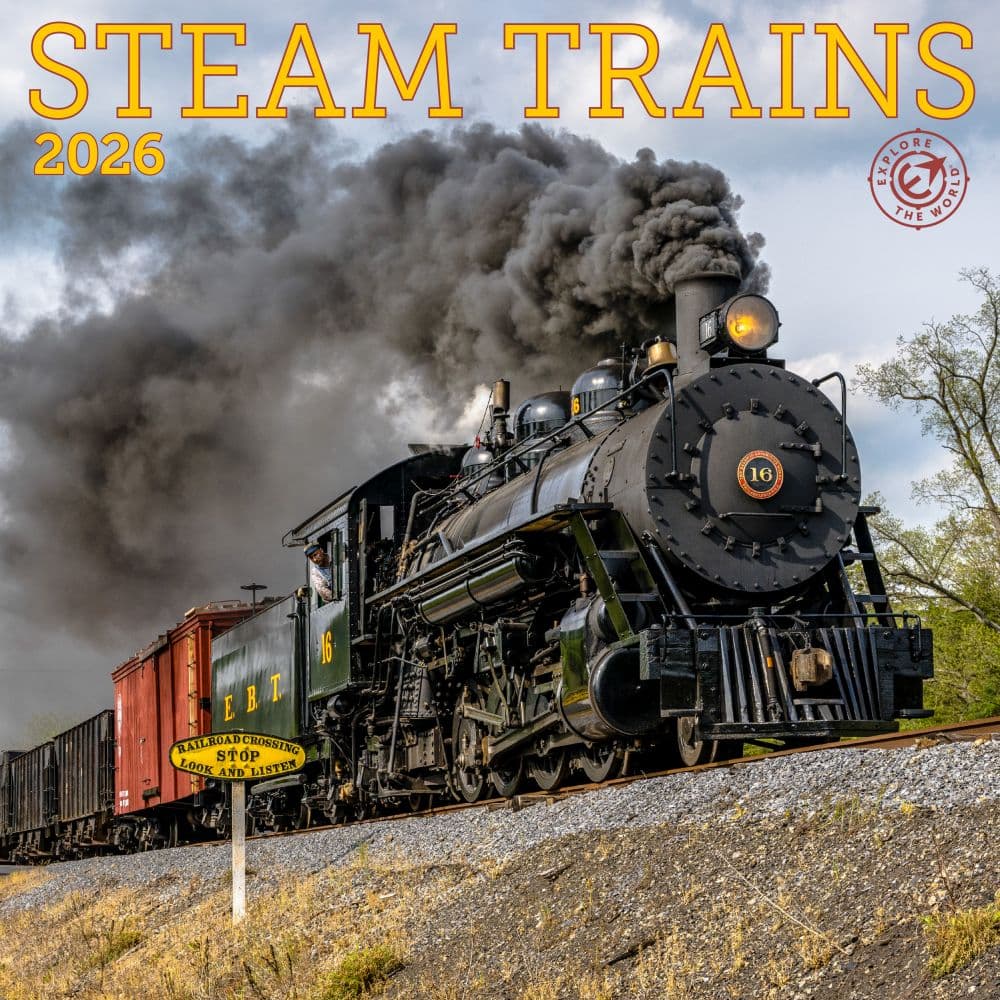 Steam Trains 2026 Mini Wall Calendar - Calendars.com
