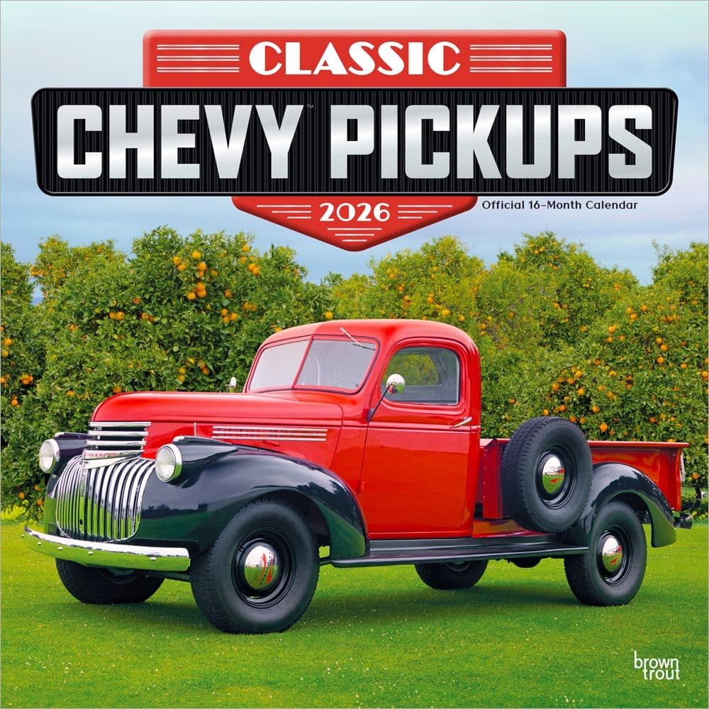 Chevy Classic Pickups 2026 Wall Calendar - Calendars.com
