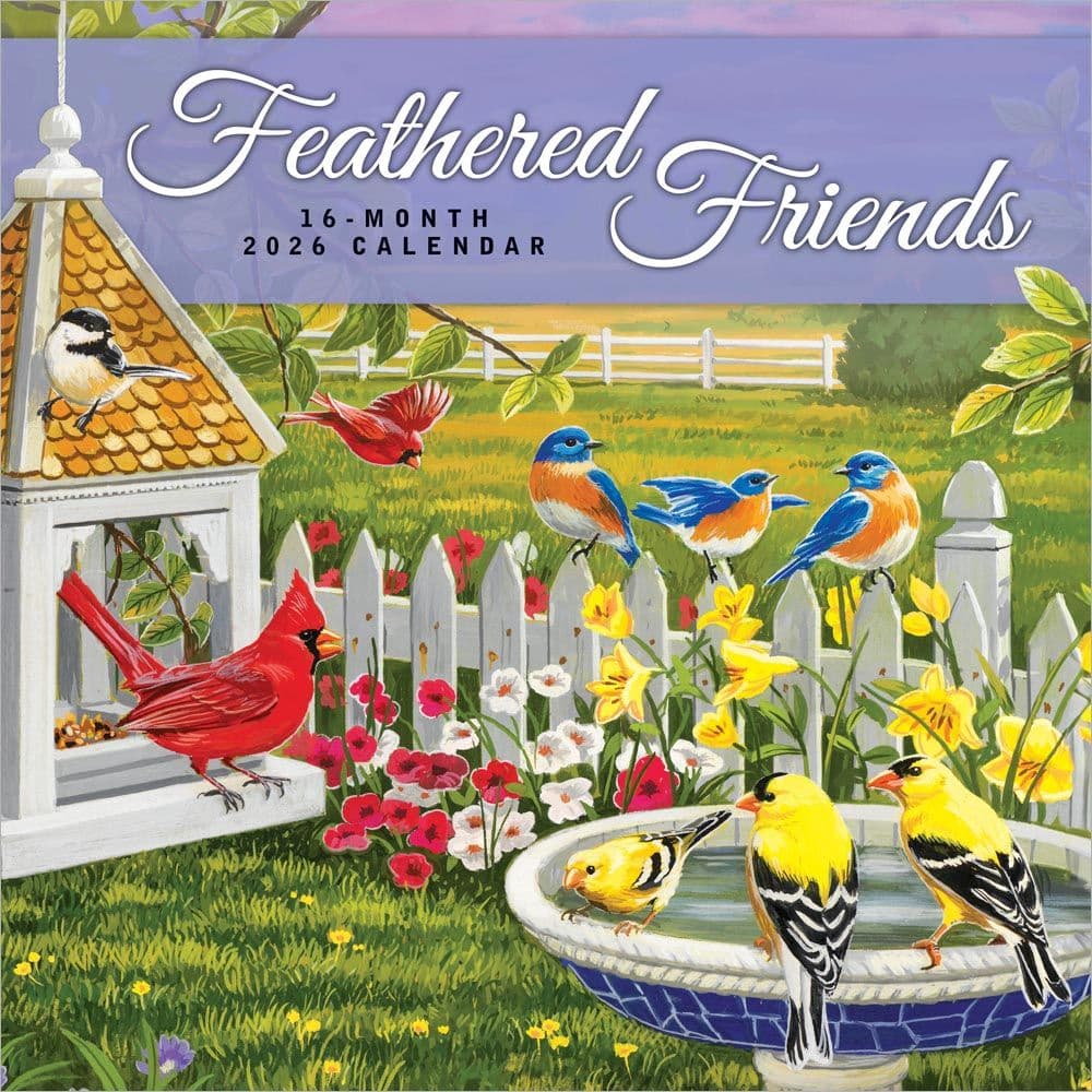 Feathered Friends 2026 Wall Calendar - Calendars.com