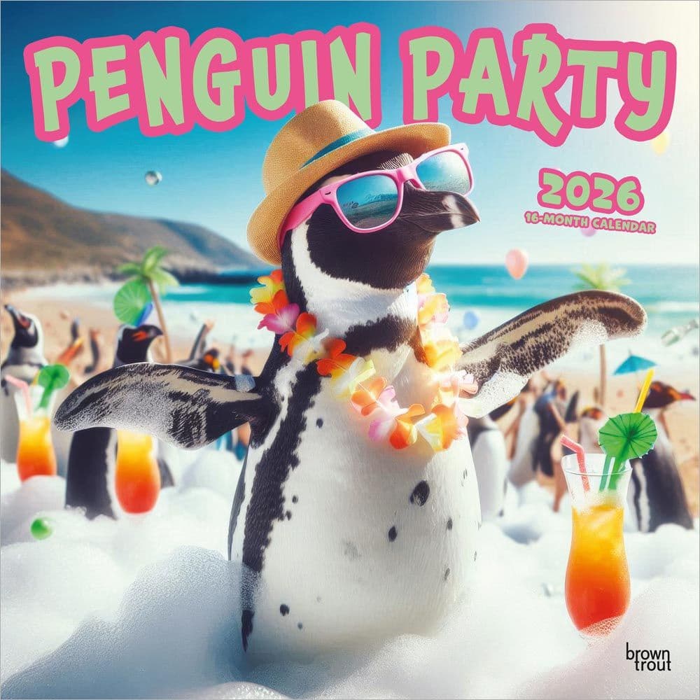 Penguin Party 2026 Wall Calendar - Calendars.com