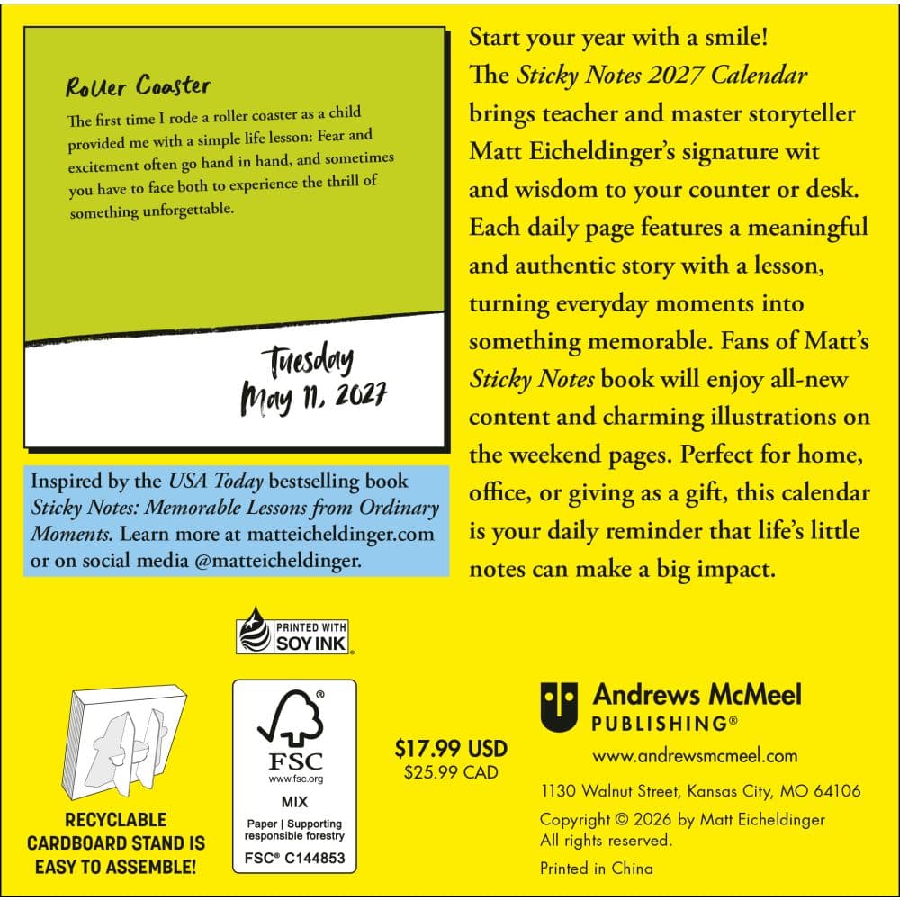 Sticky Notes 2027 Desk Calendar - Calendars.com