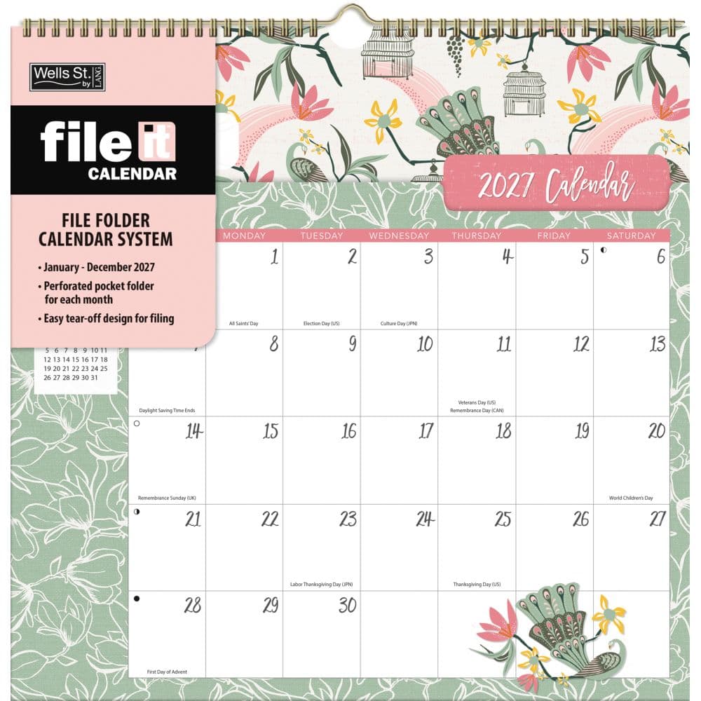 Flora and Fauna 2027 File It Wall Calendar by Heather Dutton ...