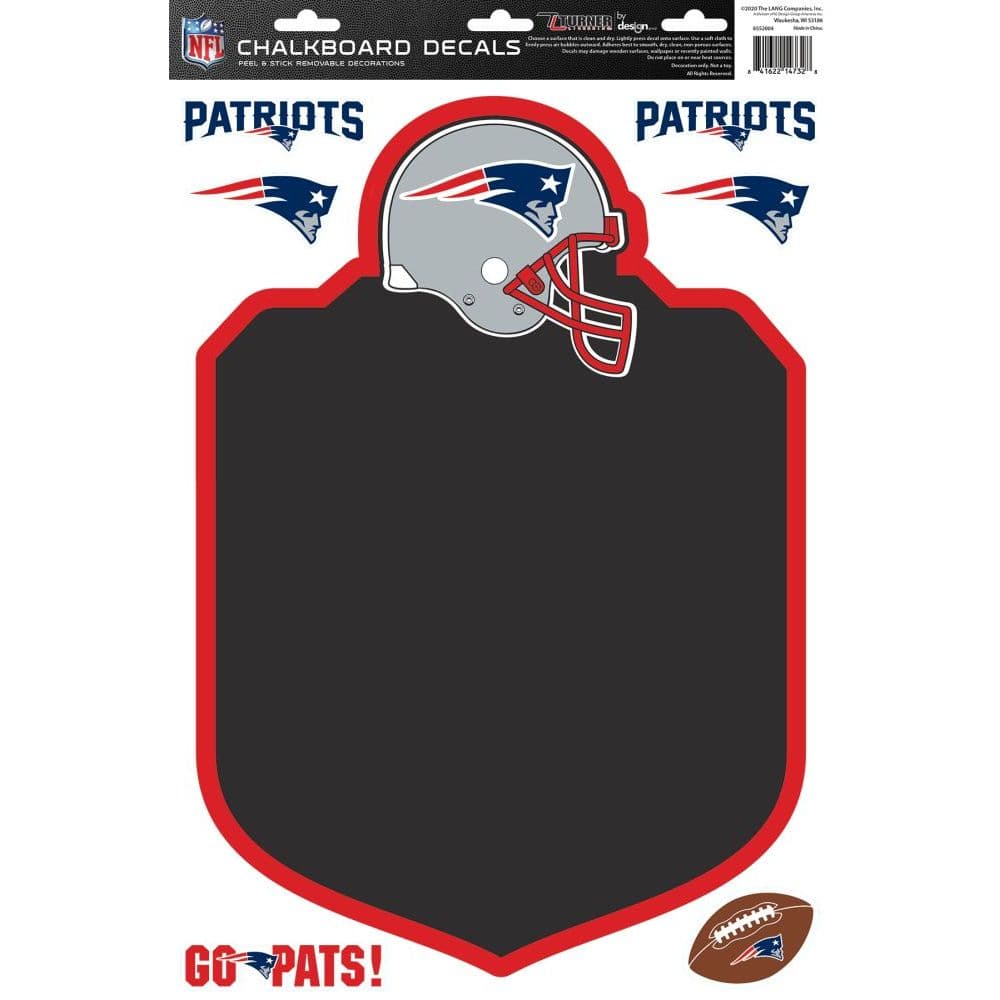 Nfl New England Patriots Chalkboard Decals - Calendars.com