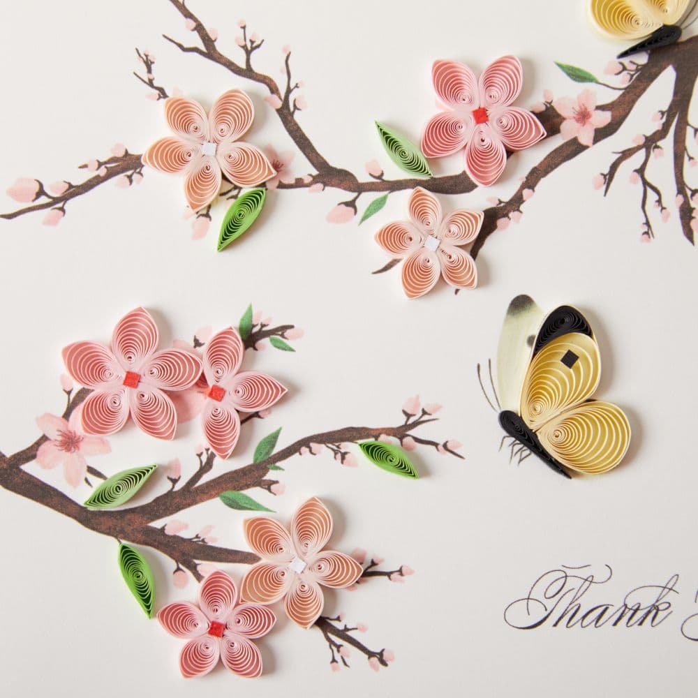 Cherry Blossom Quilling Thank You Card - NIQUEA.D - Calendars.com