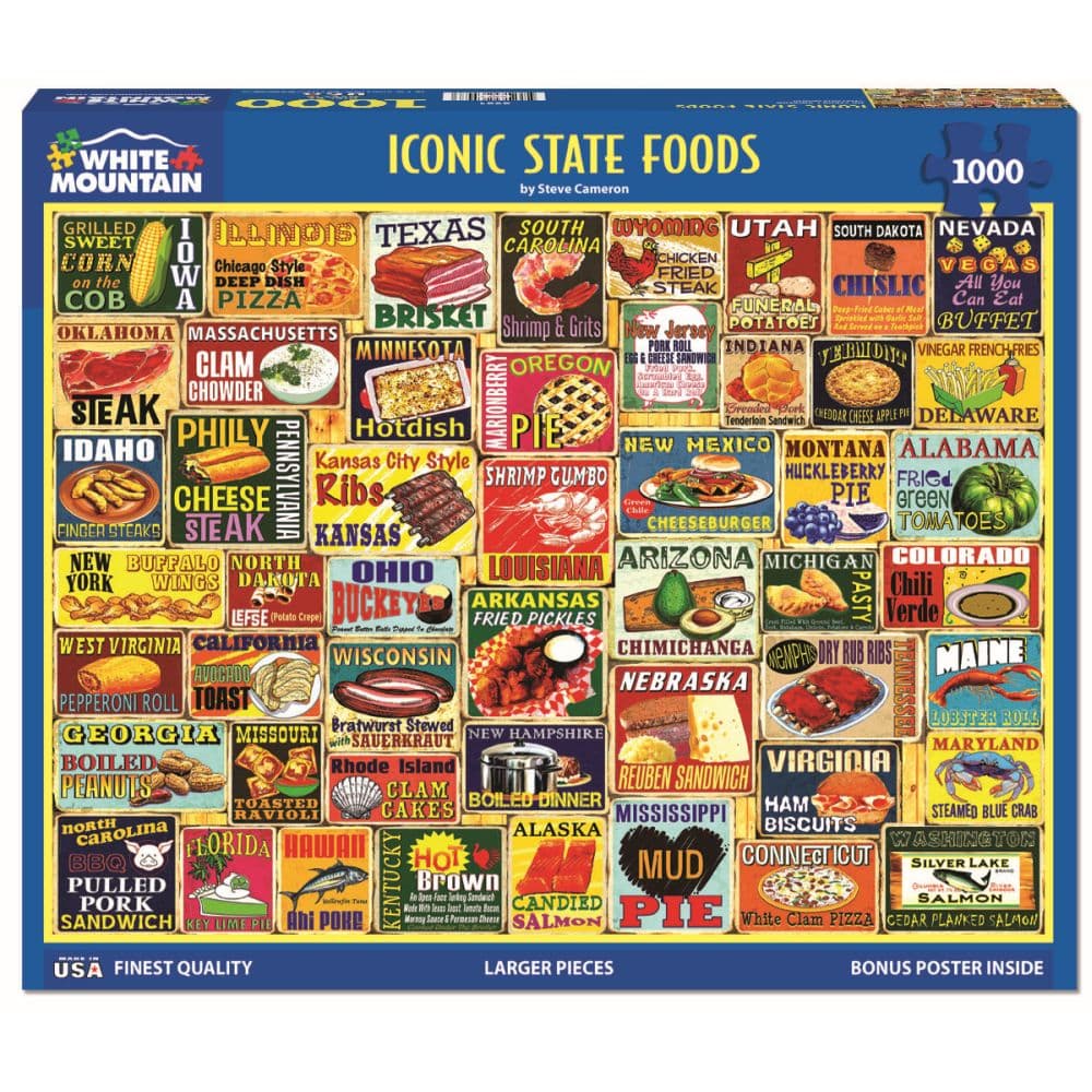 Iconic State Foods 1000 Piece Puzzle - Calendars.com