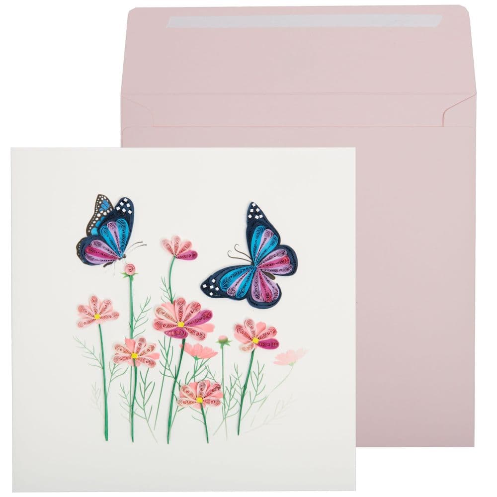 Flowers Butterflies Quilling Birthday Card - Calendars.com