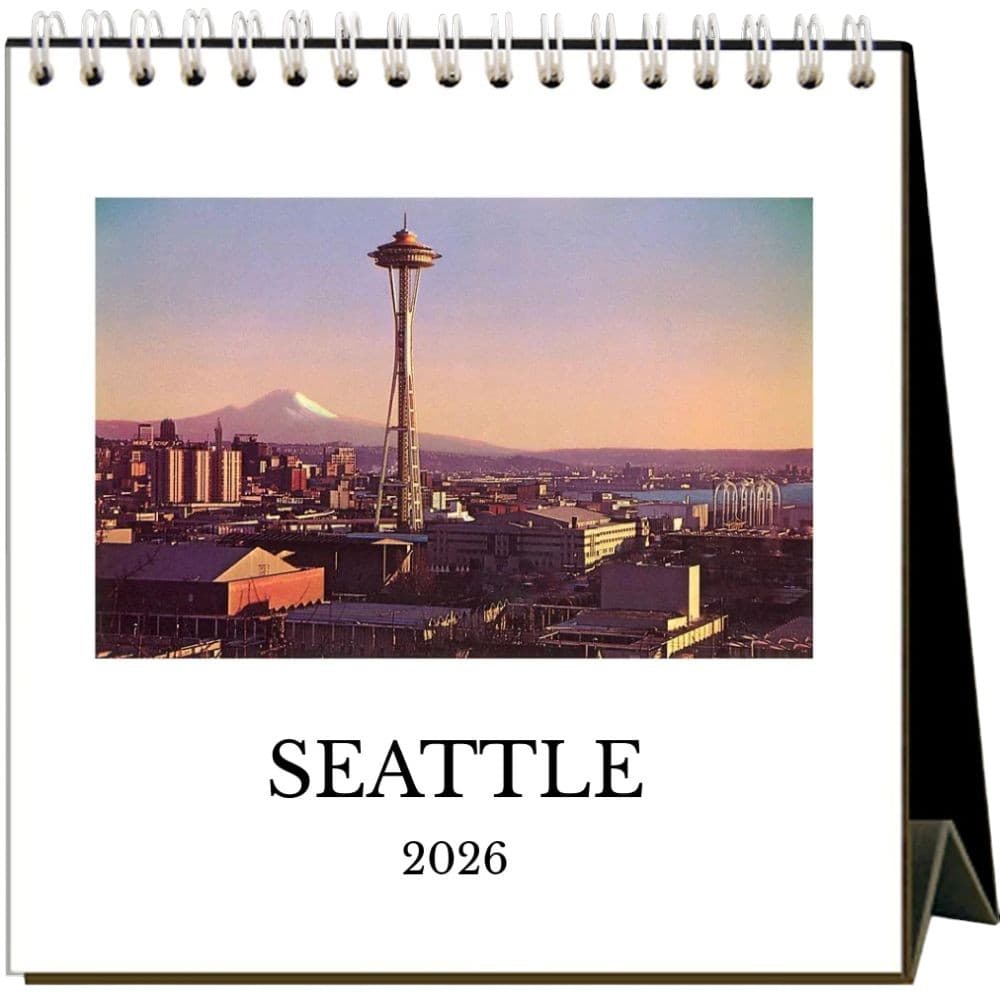 Seattle Nostalgic 2026 Easel Desk Calendar - Calendars.com