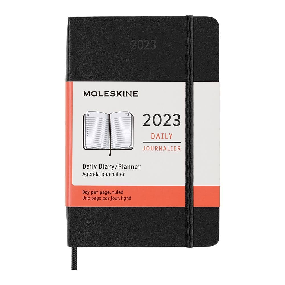Moleskine 2023 Daily Soft Cover Pocket Planner Black Calendars