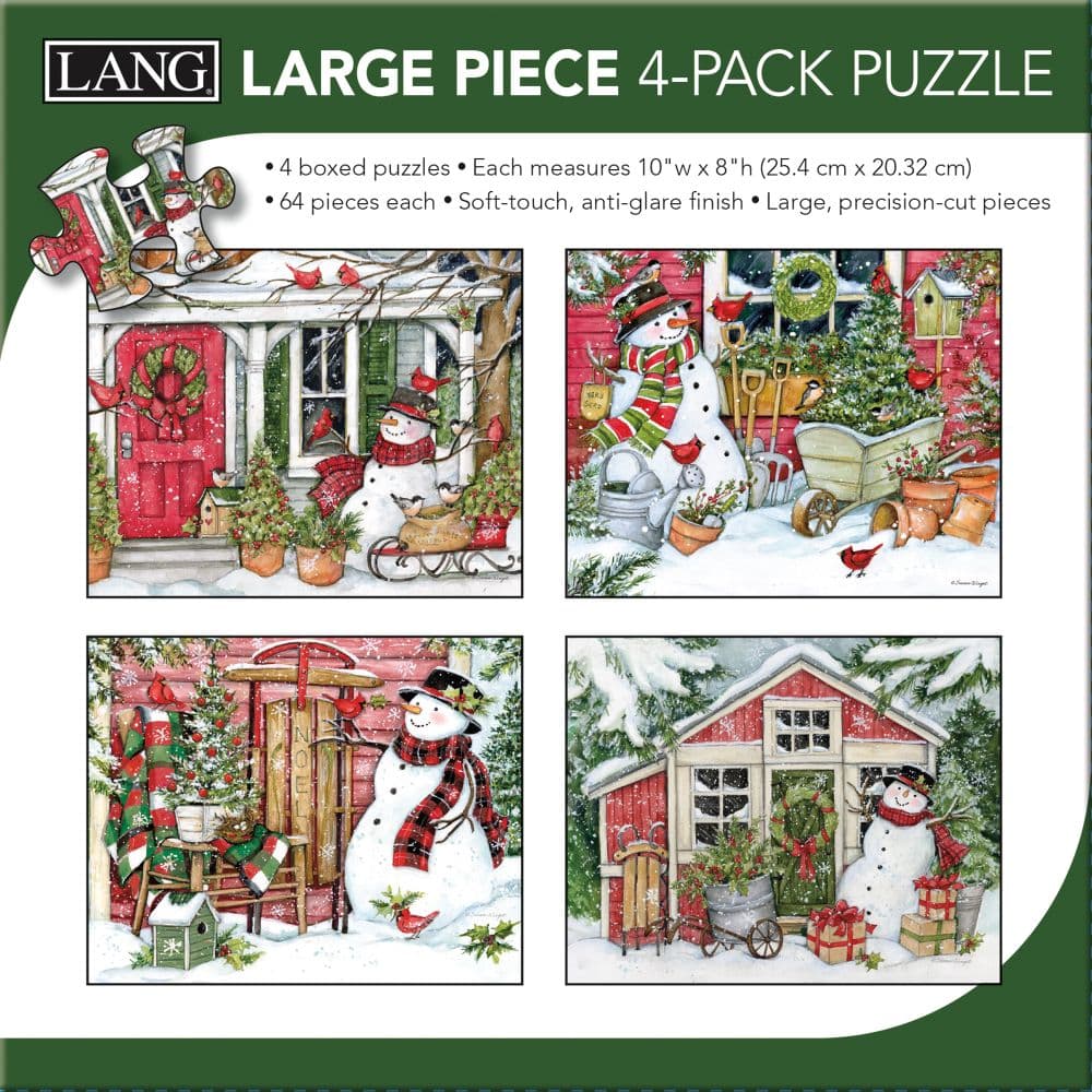 Snowman Friends Large 4 Pack Puzzle Set - Calendars.com
