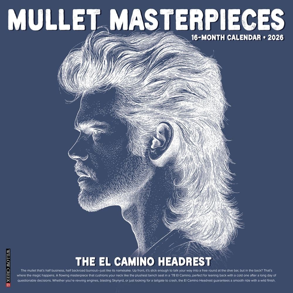Mullet Masterpieces 2026 Wall Calendar - Calendars.com