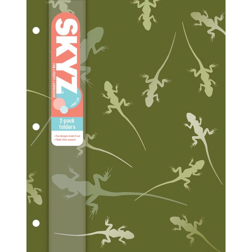 Here Lizard, Lizard 2 Pack Folders W/Die-Cut Pockets - Calendars.com