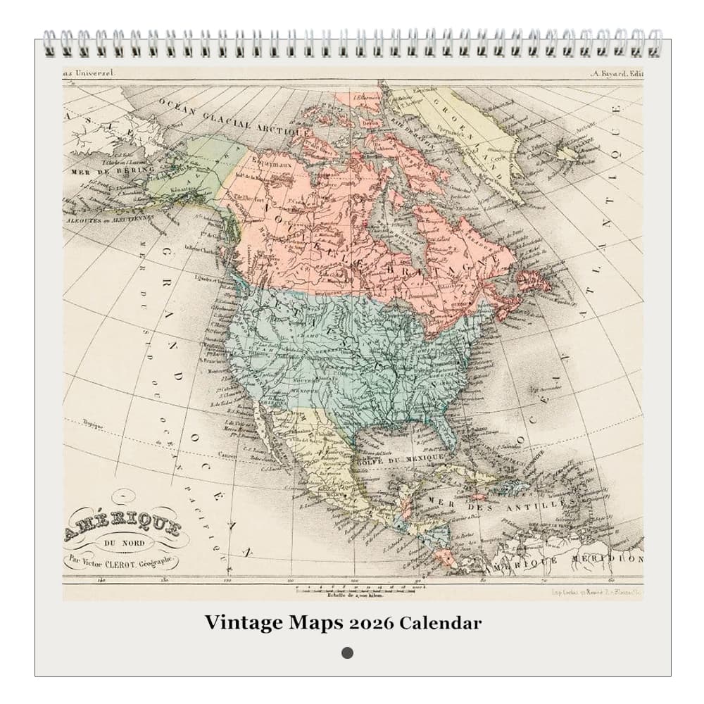 Vintage Maps Square 2026 Wall Calendar - Calendars.com