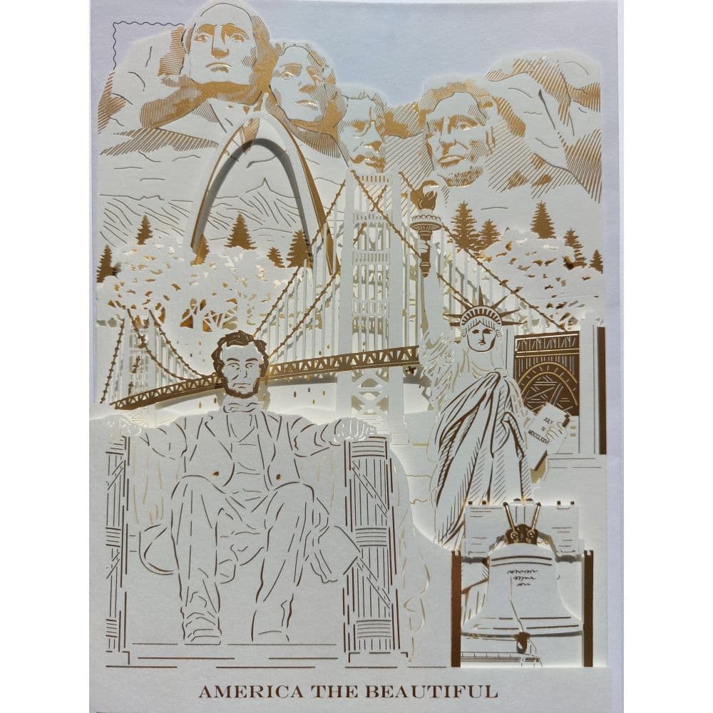 Lasercut American Monuments Card - Calendars.com