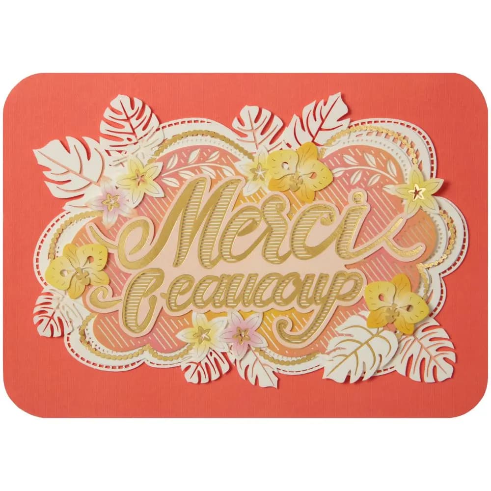 Laser Cut Merci Beacoup Thank You Card - NIQUEA.D - Calendars.com