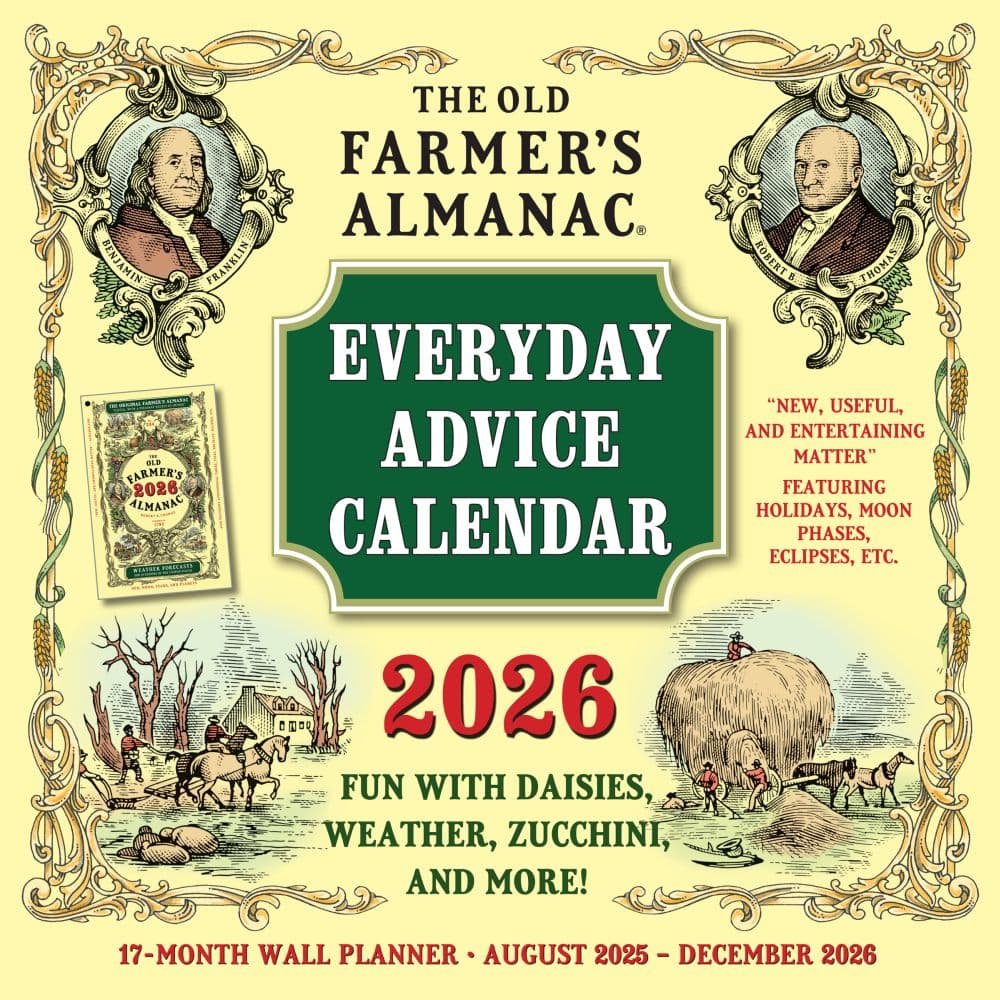 Old Farmer Almanac Everyday Advice 2026 Wall Calendar - Calendars.com