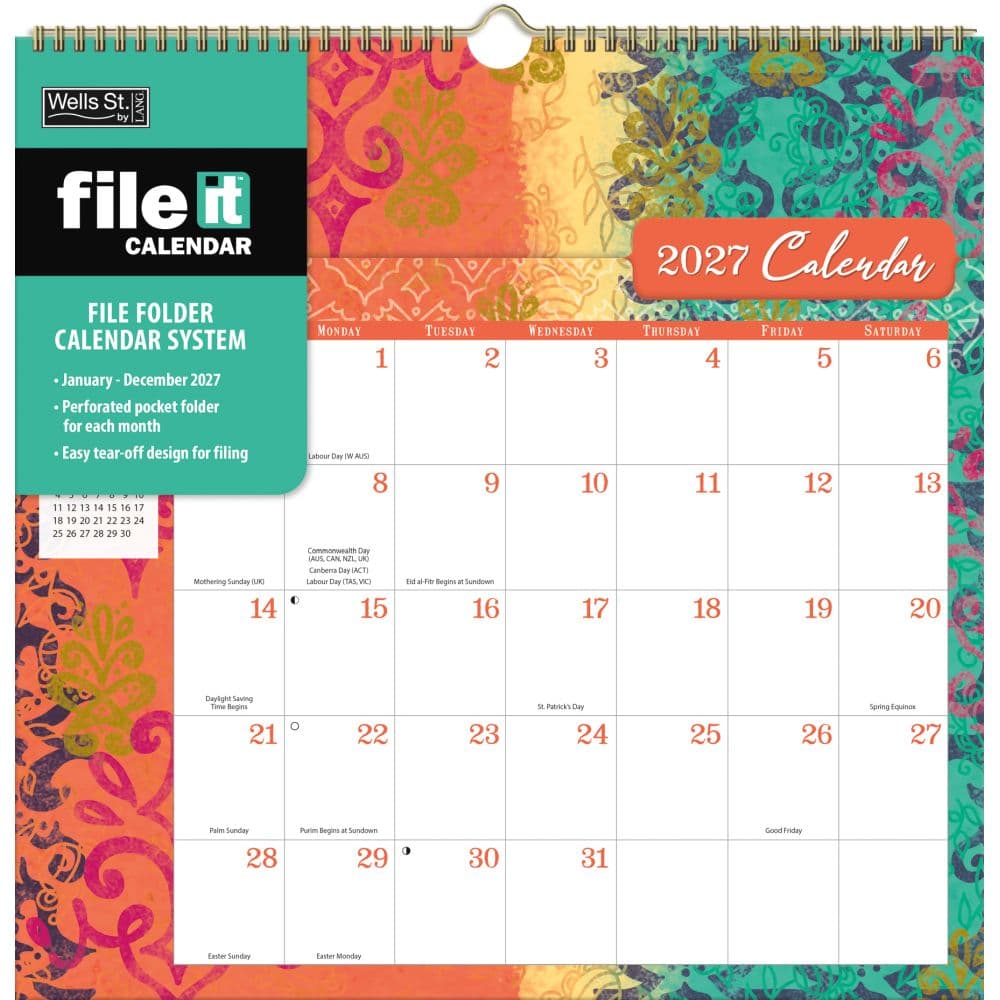 Bohemian 2027 File It Wall Calendar by Susan Winget - Calendars.com