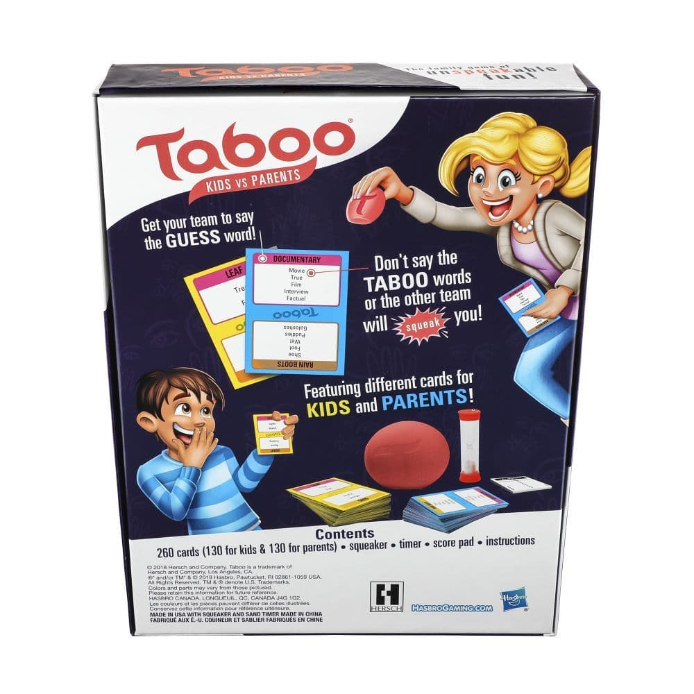 Taboo Kids vs Parents Game - Calendars.com