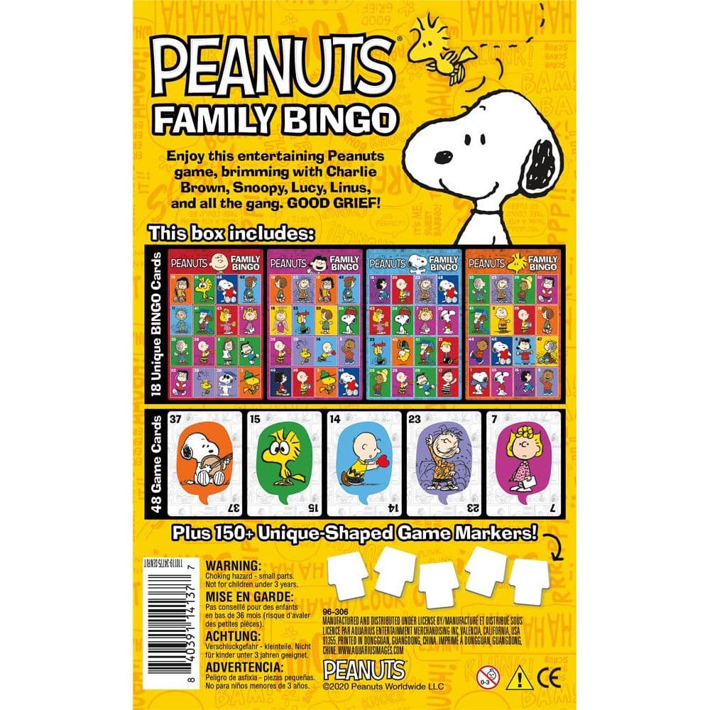 Peanuts Family Bingo - Calendars.com