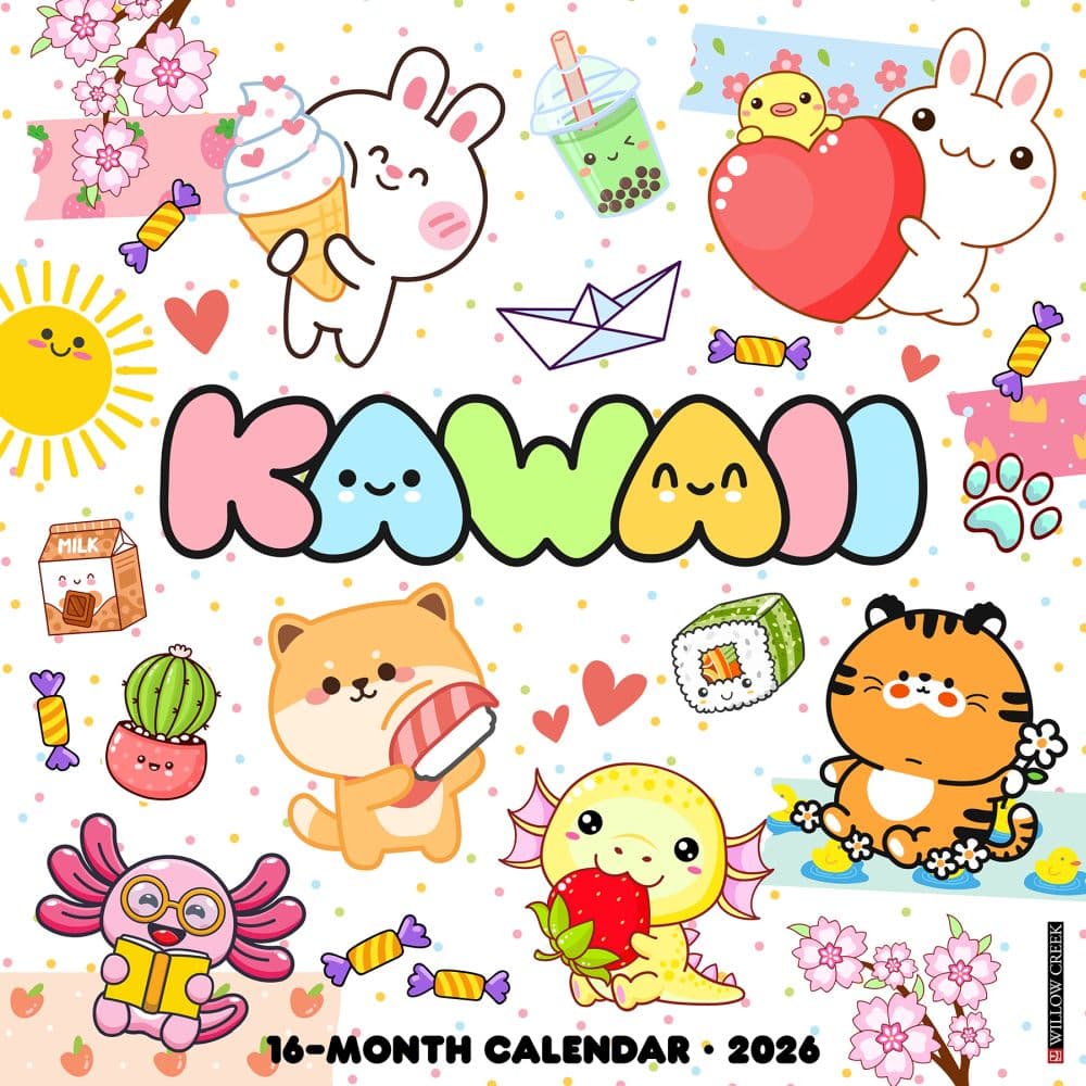 Kawaii 2026 Wall Calendar - Calendars.com