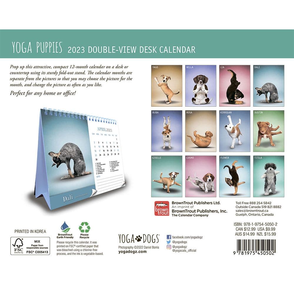 Dog Yoga Poses Calendar