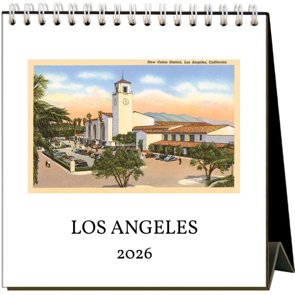 Los Angeles Nostalgic 2026 Easel Desk Calendar - Calendars.com