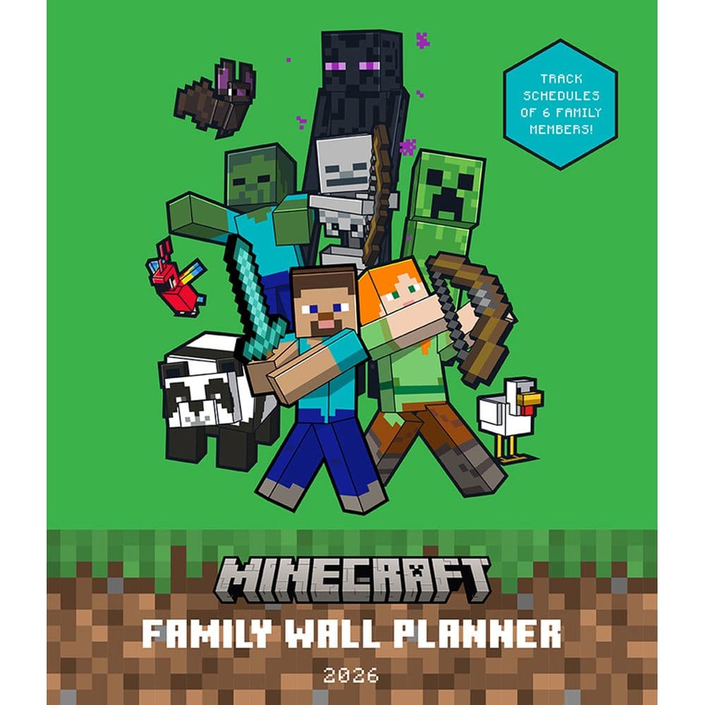 Minecraft 2026 Family Wall Planner - Calendars.com