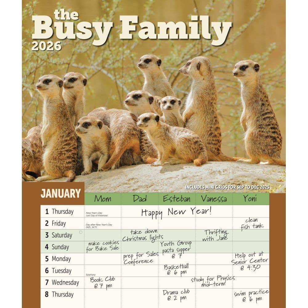 Busy Family 2026 Wall Calendar - Calendars.com
