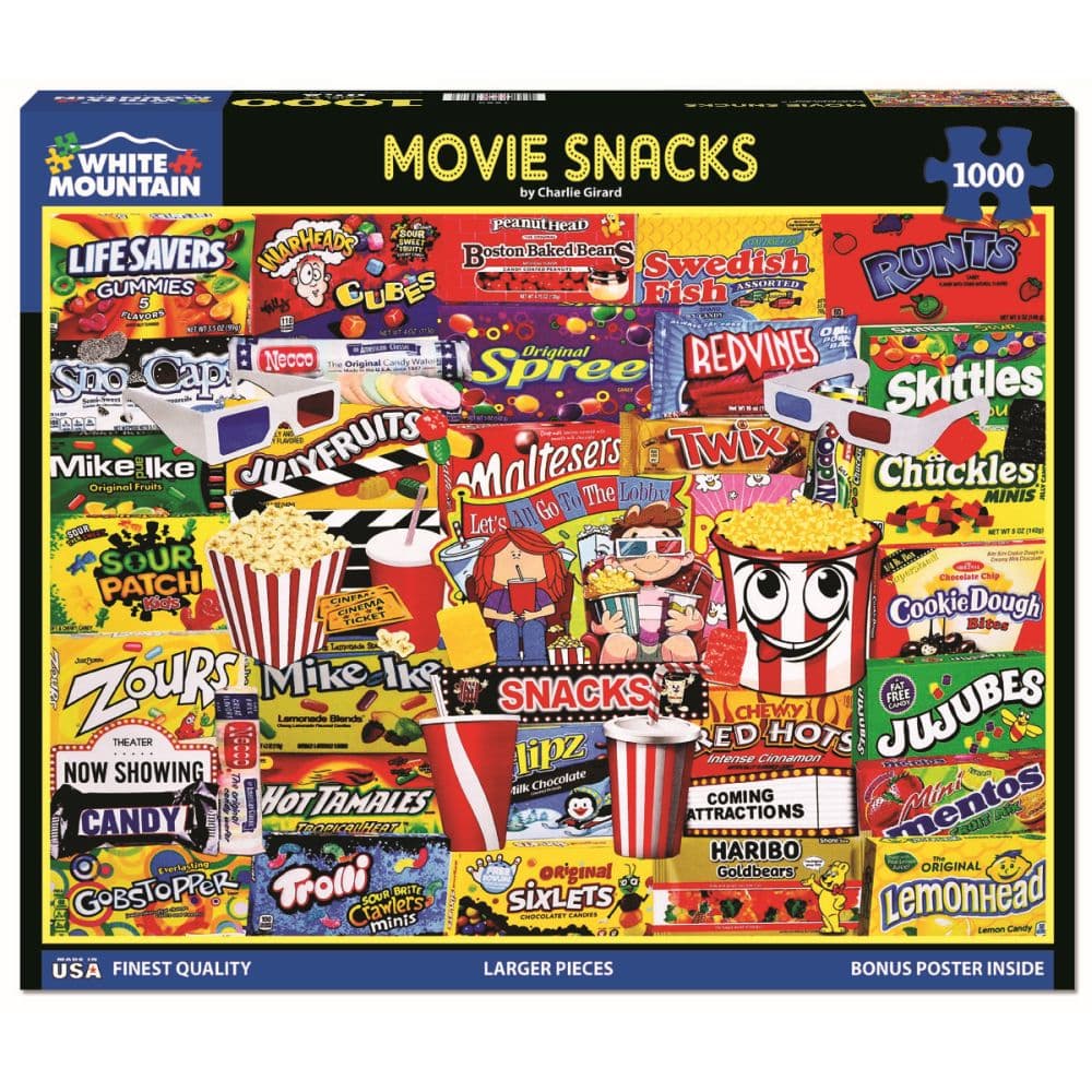 Movie Snacks 1000 Piece Puzzle - Calendars.com