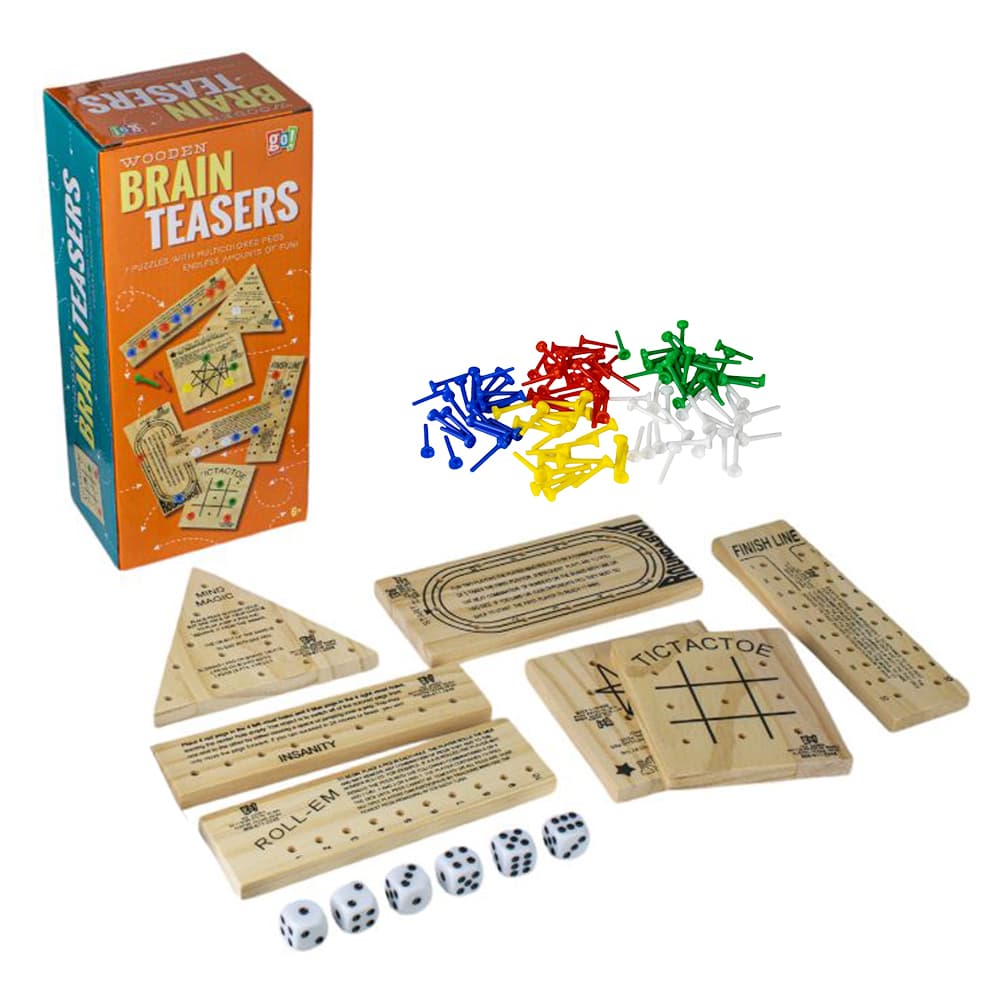 Wooden Brain Teasers Set - Calendars.com