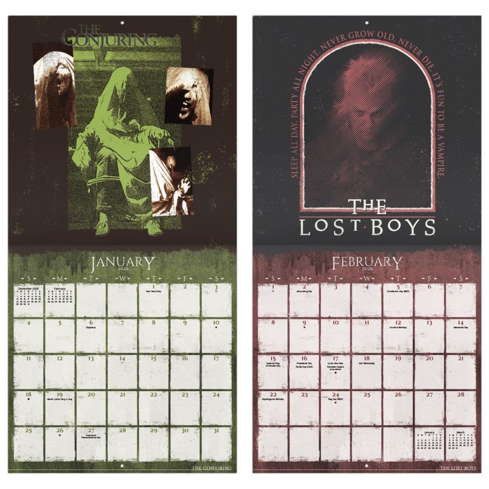 Horror Collection 2026 Wall Calendar - Calendars.com