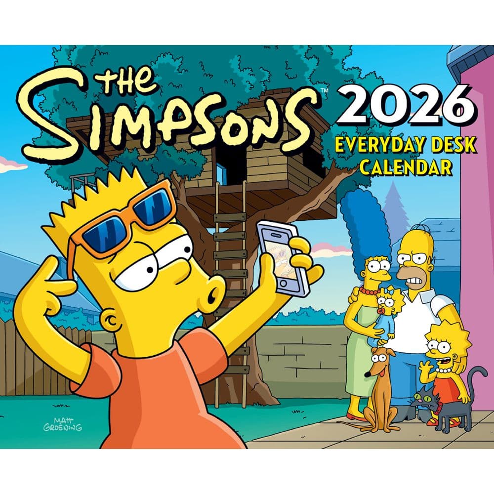 Simpsons 2026 Desk Calendar - Calendars.com