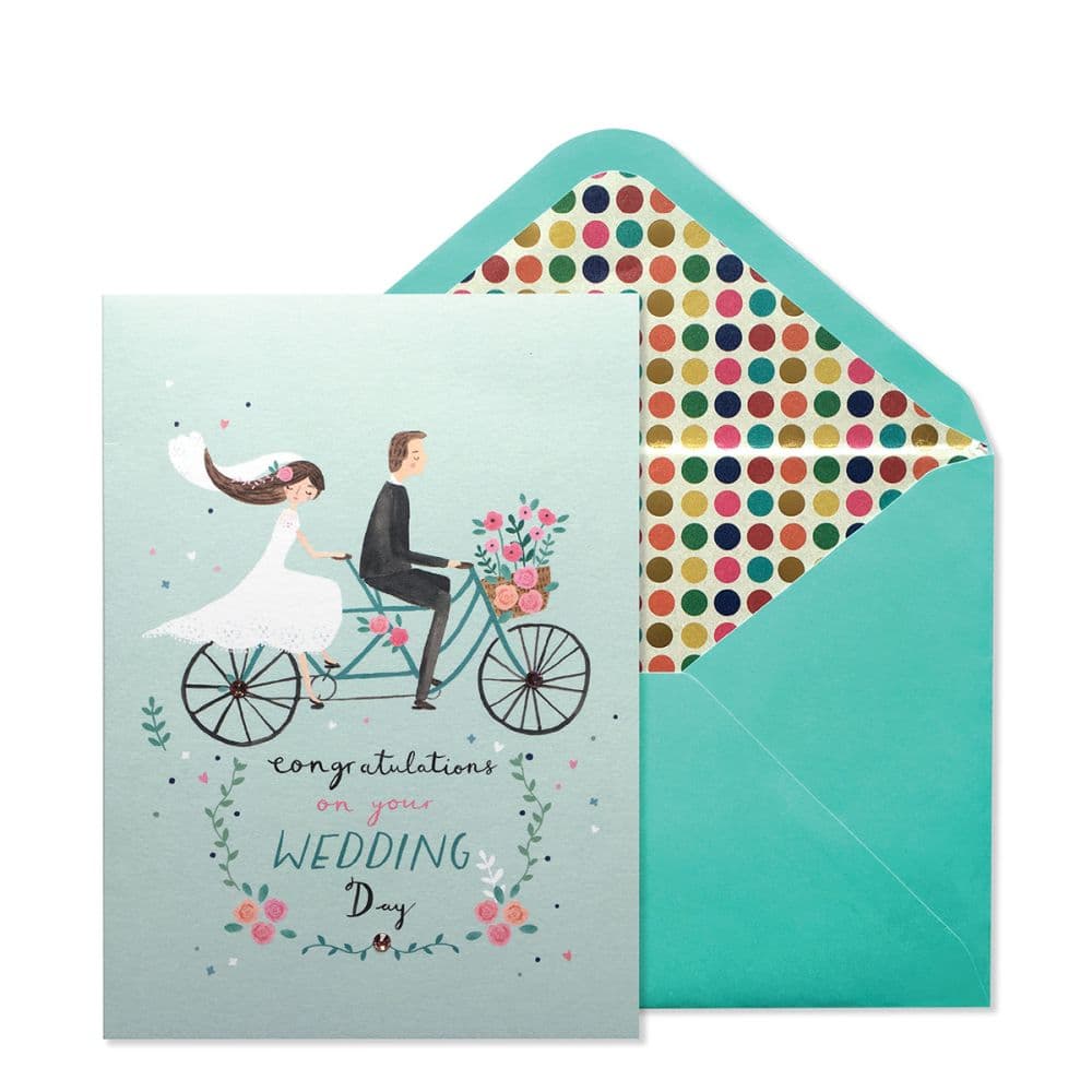 Tandem Bicycle Wedding Card - Calendars.com